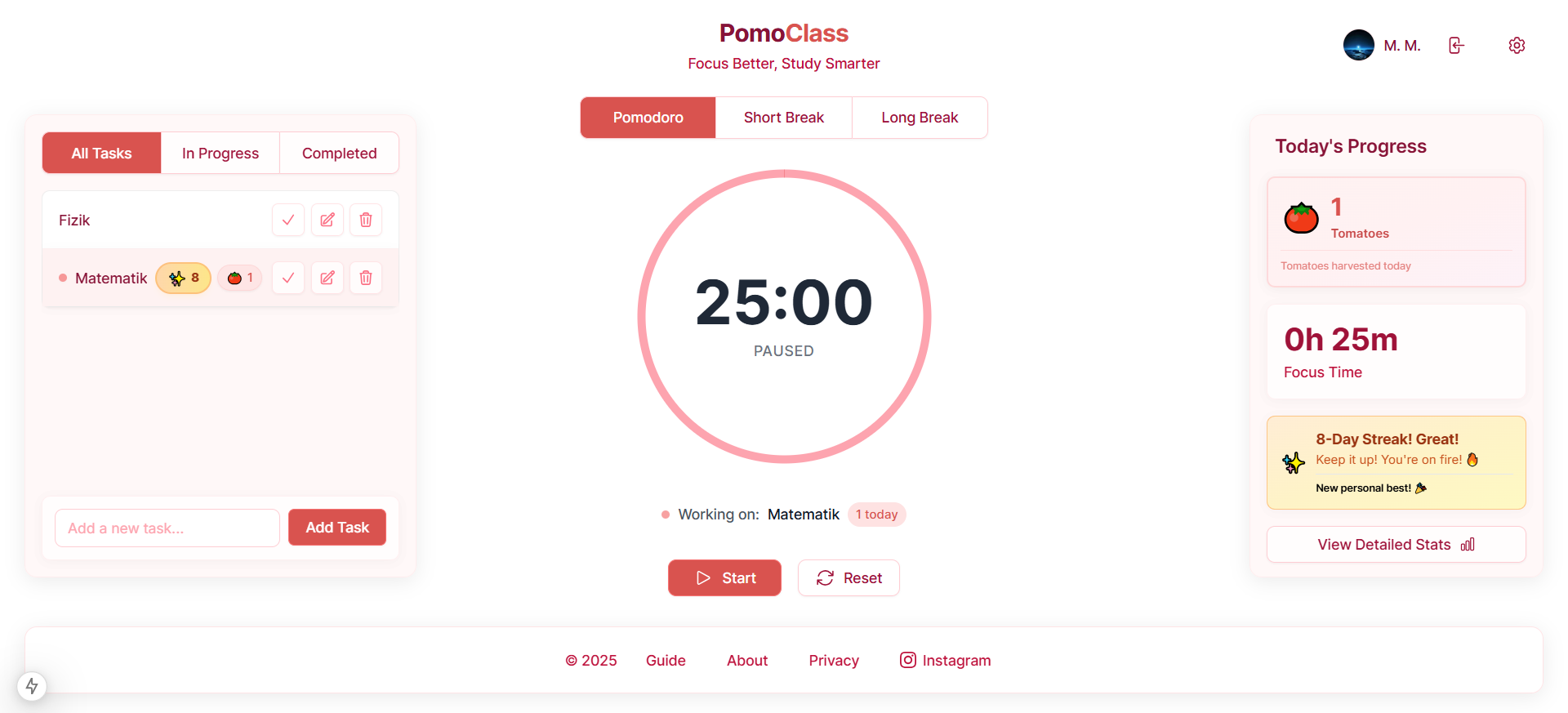 Pomodoro Timer & Focus Timer - Free Online | PomoClass